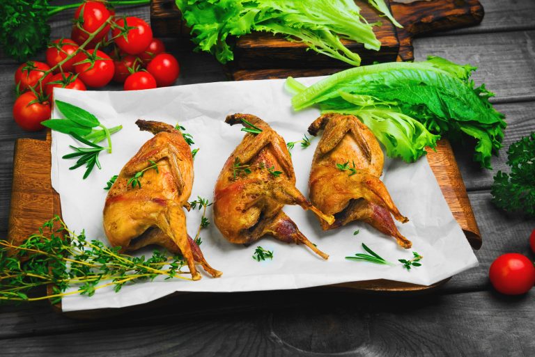 Roast Squab with Sausage Cornbread Stuffing and Barbecue Blueberry ...